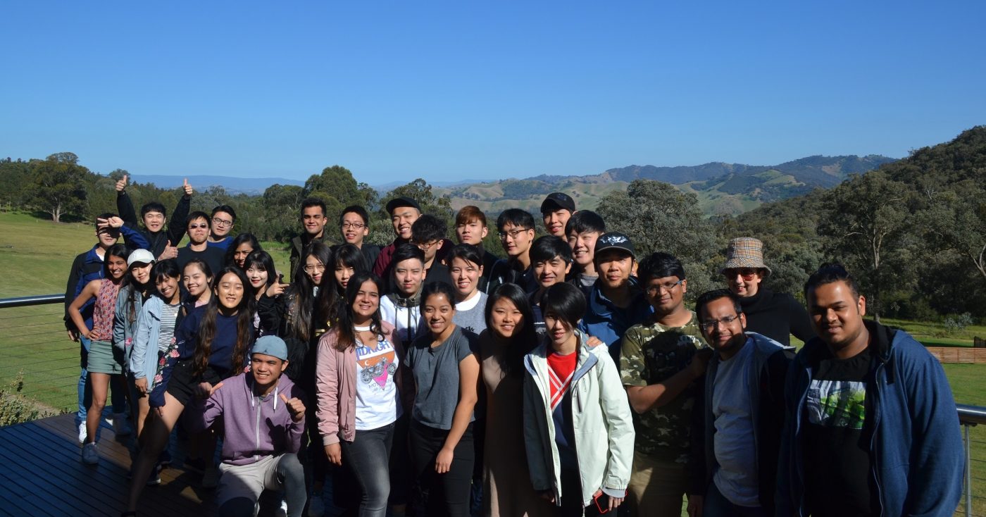 LCB group photo on the deck - Holmesglen at Eildon