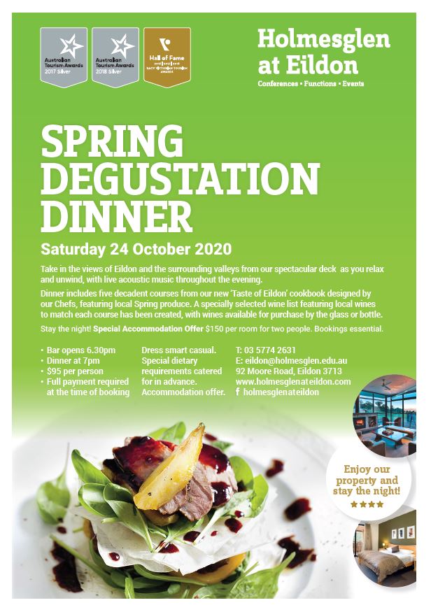 Flyer for website - Cancelled due to COVID - Holmesglen at Eildon